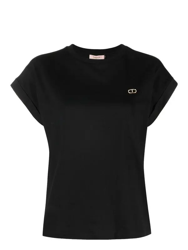 TWINSET Logo-plaque Short-sleeve T-shirt - Black