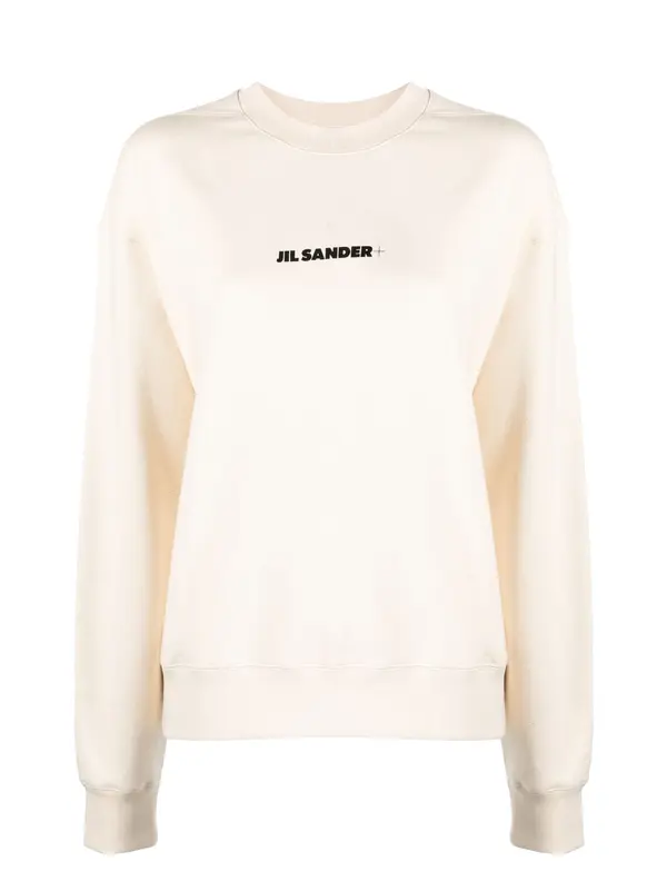 JIL SANDER Logo-print Cotton Sweatshirt - Neutrals