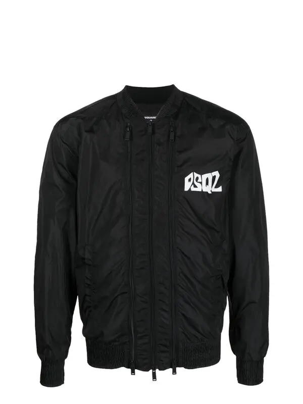 Dsquared2 Logo Print Bomber Jacket - Black