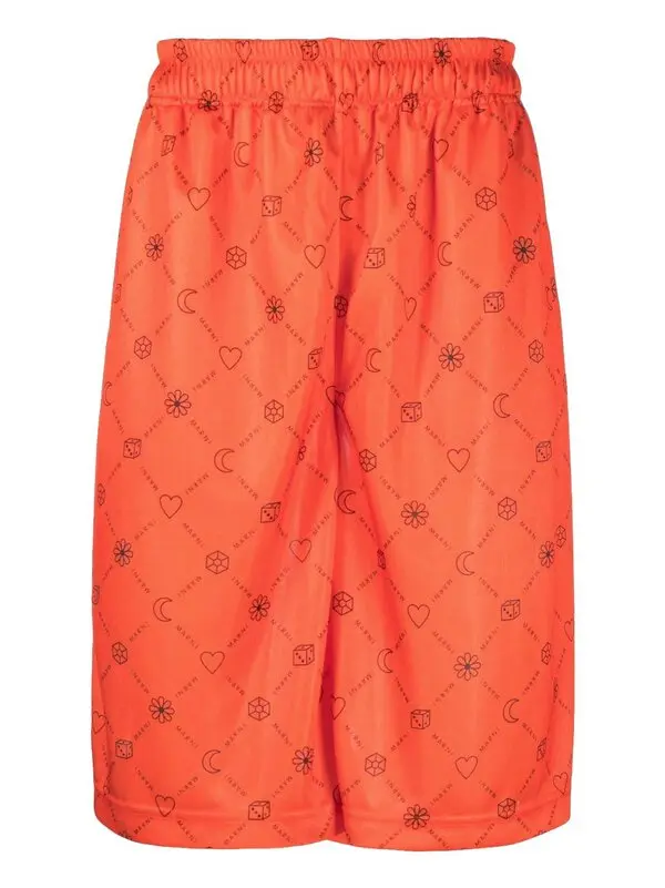Marni Logo-print Shorts - Orange