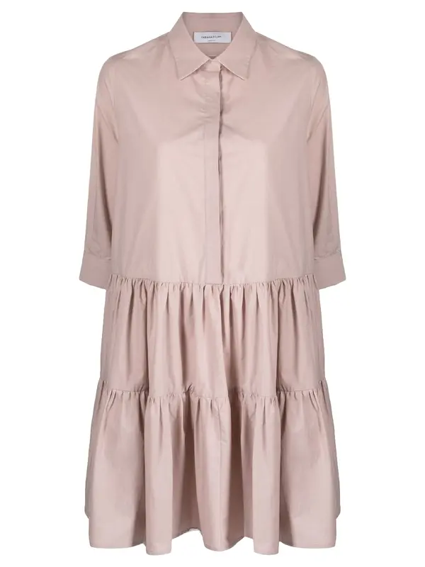 Fabiana Filippi Tiered Mini Shirtdress - Pink