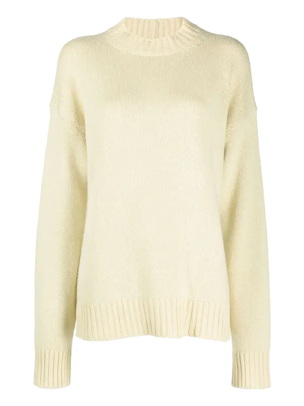JIL SANDER Cashmere-cotton Crewneck Jumper - Green