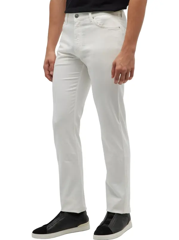 Zegna Cotton 5-pocket Pants - White Solid
