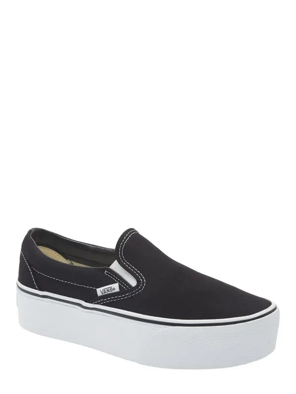 VANS Ua Classic Platform Slip-on Sneakers - Black True White