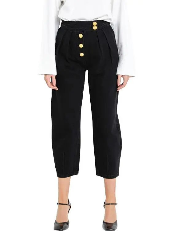 English Factory Premium Pleated Trousers - Black