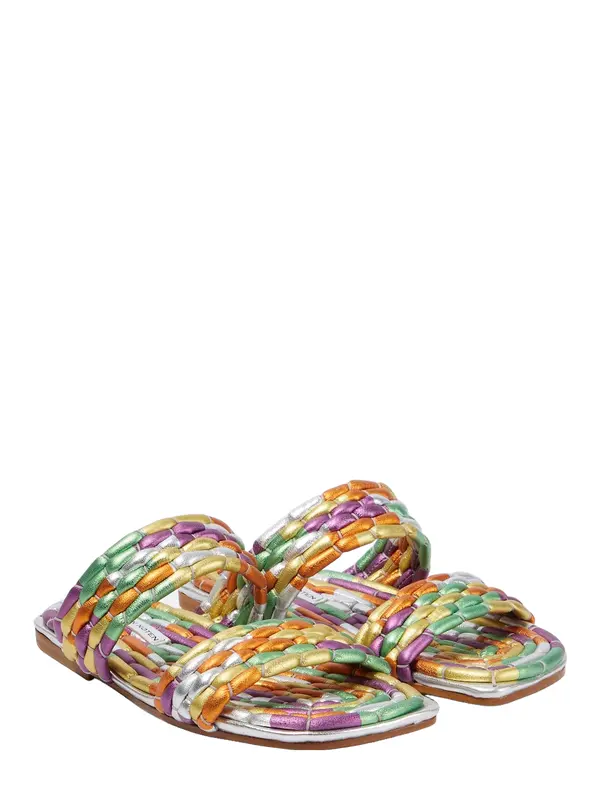 Dries Van Noten Metallic Leather Sandals - Multicoloured