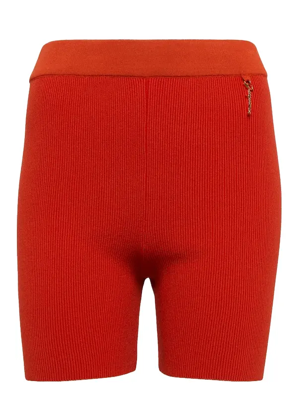 Jacquemus Le Short Pralu Ribbed-knit Shorts - Red
