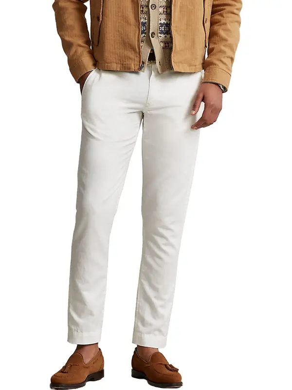 Ralph Lauren Straight Fit Linen-cotton Pant - Deckwash White