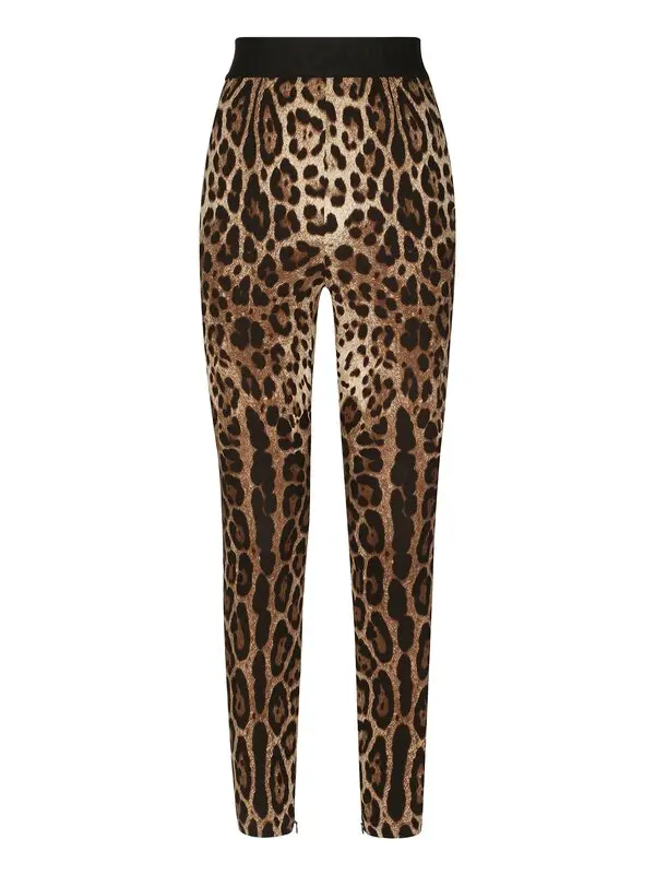 Dolce & Gabbana Leopard-print Charmeuse Leggings - Animal Print