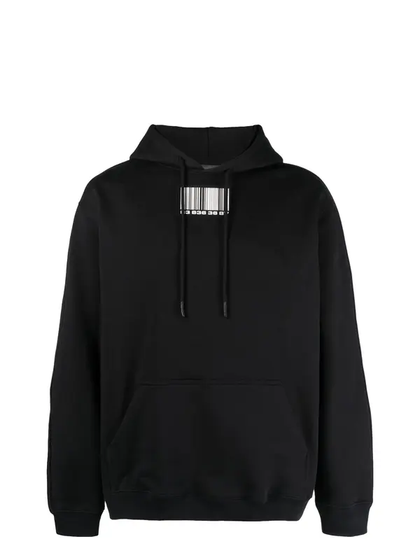 VTMNTS Logo-patch Long-sleeve Hoodie - Black