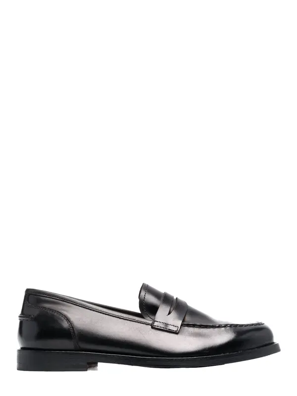 ALBERTO FASCIANI Zoe Leather Penny Loafers - Black