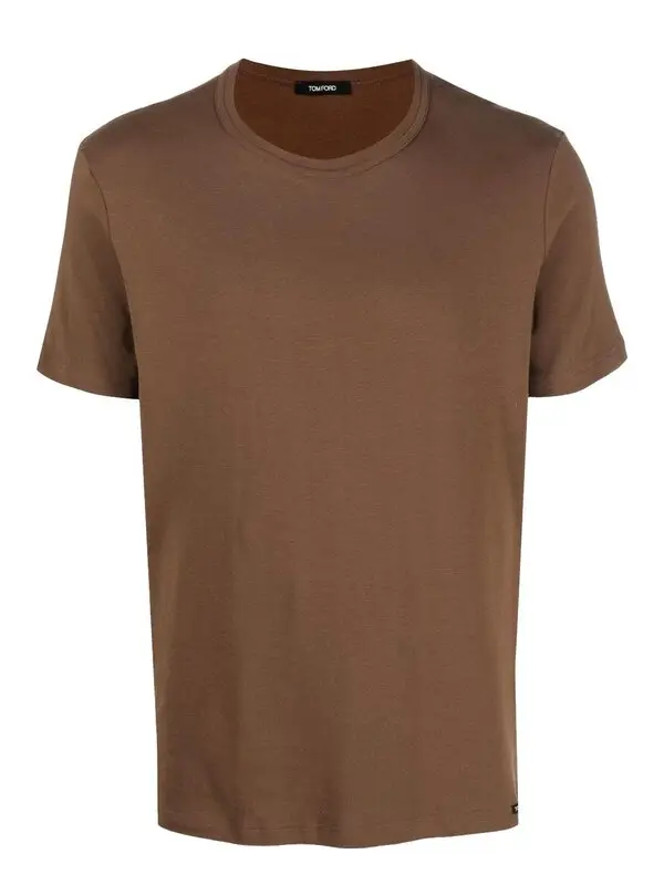 TOM FORD Solid-color Crew-neck T-shirt - Brown