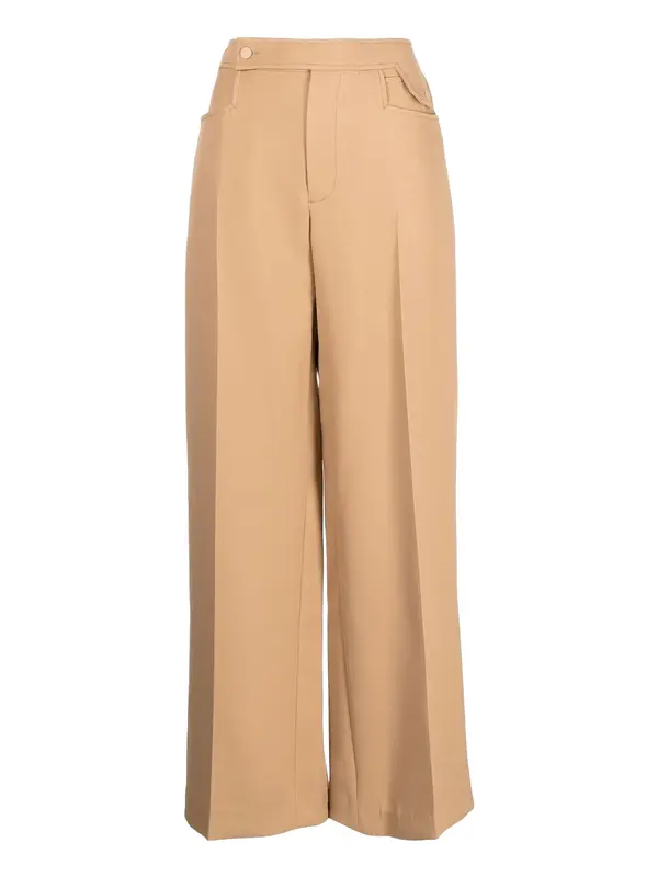 LOW CLASSIC Pressed-crease Trousers - Brown