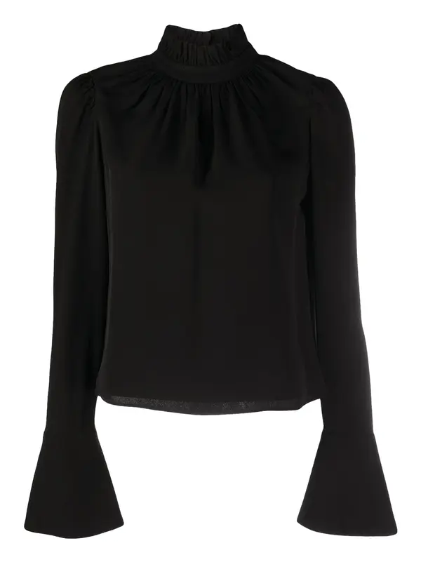 Rabanne Ruched Long-sleeve Top - Black