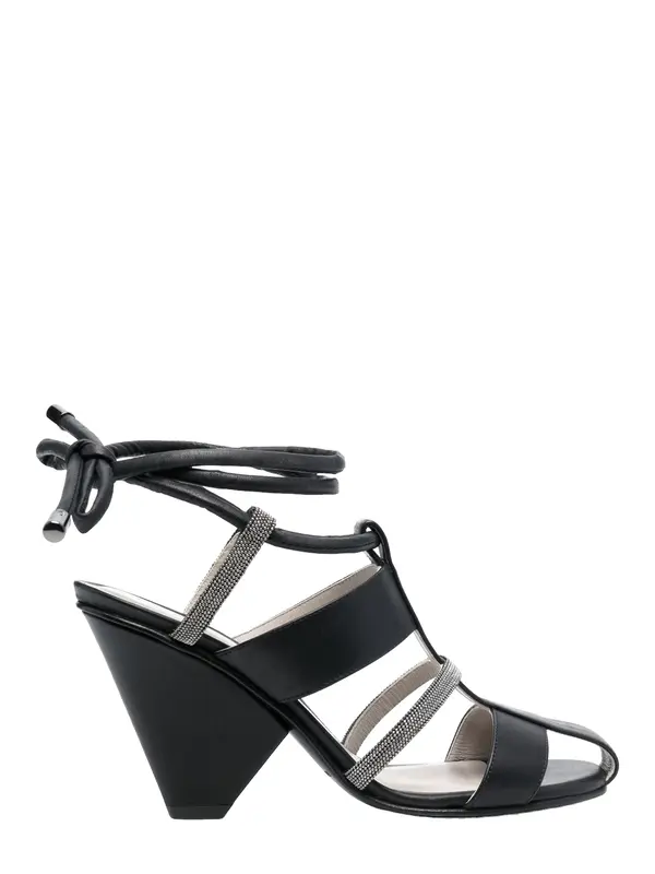 Fabiana Filippi 100mm Leather Sandals - Black