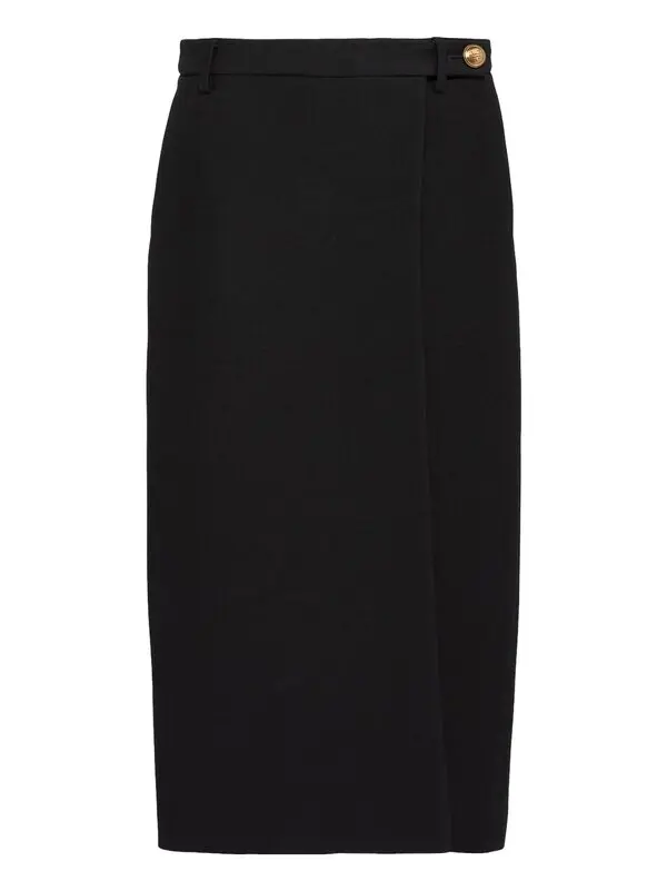 Prada Tricotine Midi Skirt - Black