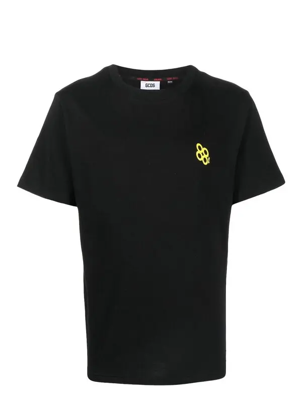 Gcds Graphic-print Cotton T-shirt - Black