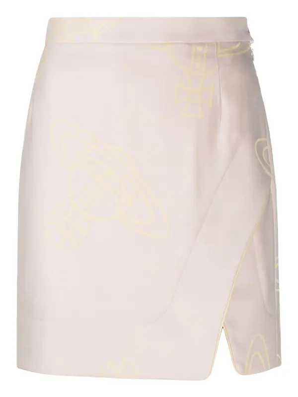 VIVIENNE WESTWOOD Rita Orb-print Wrap Skirt - Neutrals
