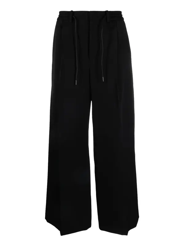 JUUN.J Pleated Wide-leg Trousers - Black