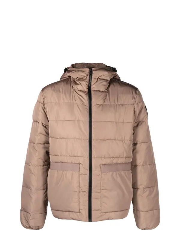Calvin Klein Padded Hooded Jacket - Brown