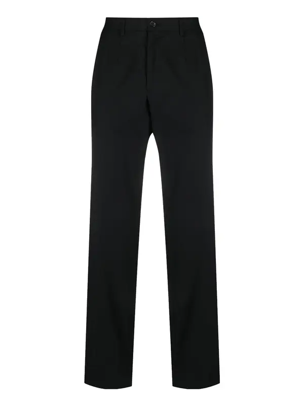 Dolce & Gabbana Tailored Trousers With Logo Tag - Black