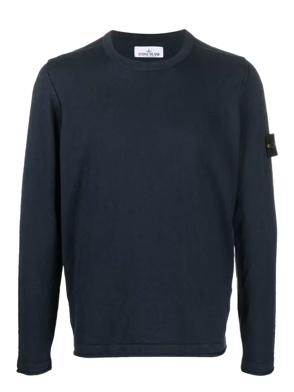 Stone Island Logo-patch Sleeve Jumper - Blue