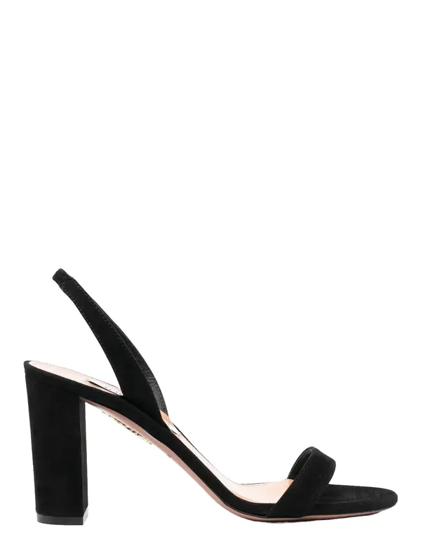 AQUAZZURA 90mm Heeled Suede Sandals - Black