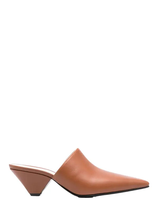 Fabiana Filippi Pointed Leather Mules 55mm - Brown