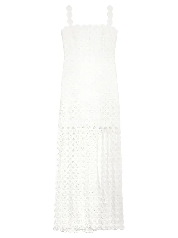 Simkhai Fringe-detail Sleeveless Midi Dress - White