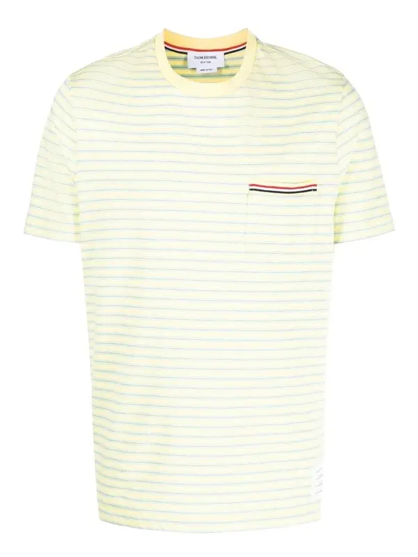 Thom Browne Striped Cotton T-shirt - Green