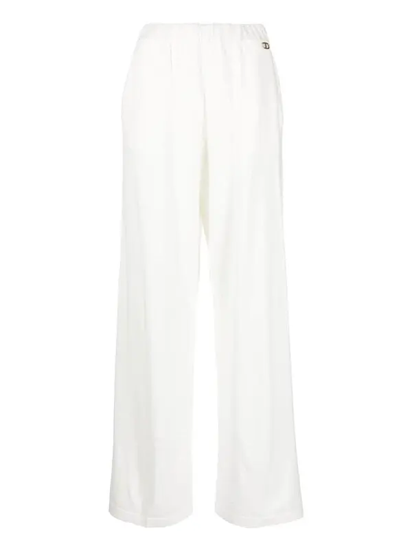 TWINSET Wide-leg Knit Trousers - White
