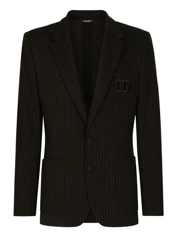 Dolce & Gabbana Portofino Pinstripe Blazer - Black