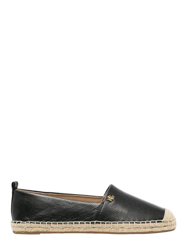 Ralph Lauren Cameryn Leather Espadrilles - Black
