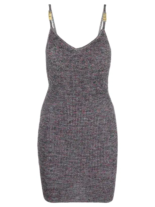 Gcds Open-back Mini Knitted Dress - Grey
