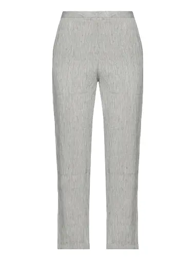 MANILA GRACE Striped Straight-leg Pants - Grey
