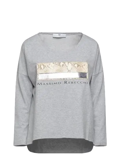 MASSIMO REBECCHI Cotton-blend Sweatshirt With Appliqués - Grey