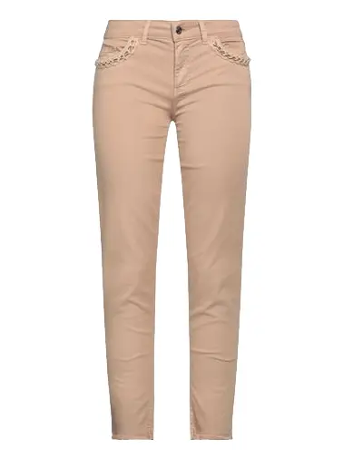 LIU •JO Tapered Cotton-elastane Pants - Beige