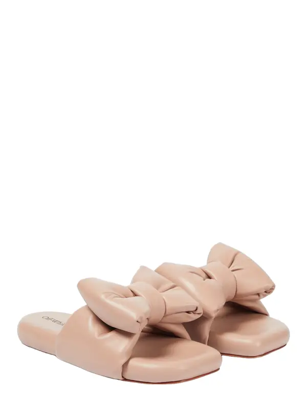 Off-White Padded Nappa Leather Slippers - Beige