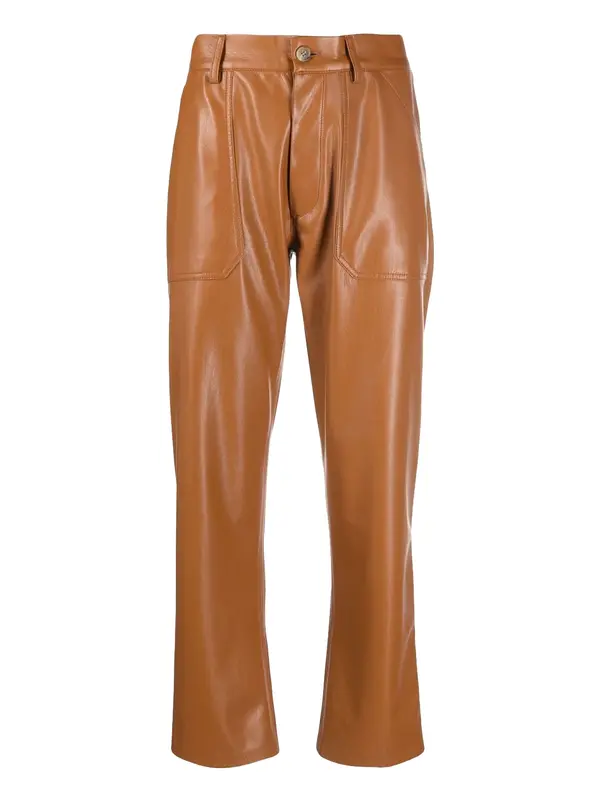 Nanushka Faux Leather Trousers - Brown
