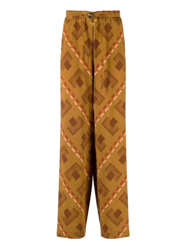 PIERRE-LOUIS MASCIA Patterned Trousers - Brown