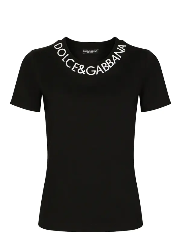 Dolce & Gabbana Embroidered Jersey T-shirt - Black