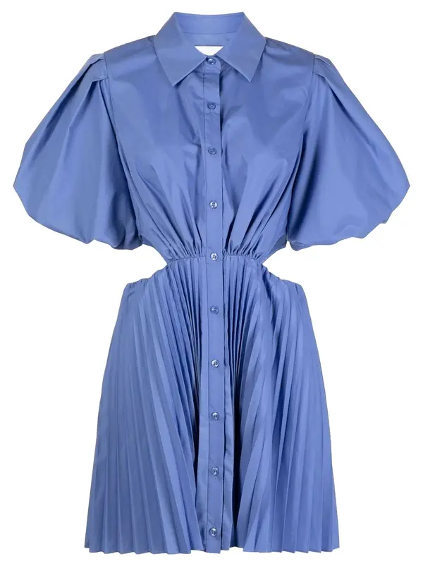 Simkhai Puff-sleeve Shirt Dress - Blue