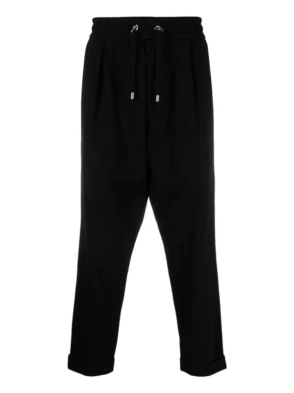 Balmain Drop-crotch Cropped Trousers - Black