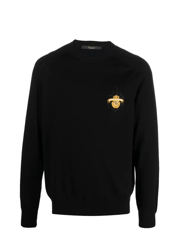 BILLIONAIRE Embroidered Logo Crew-neck Jumper - Black