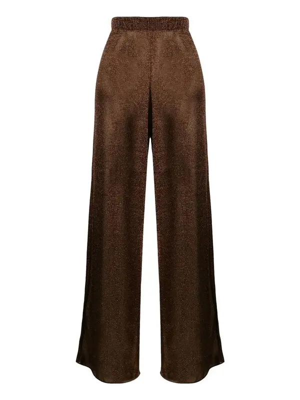 Oseree High-waisted Trousers With Lurex Detailing - Brown