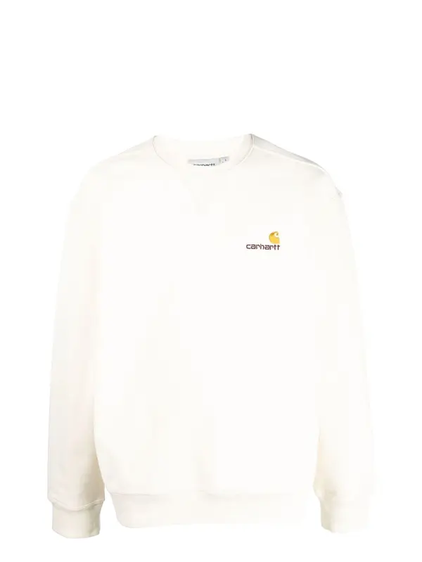 Carhartt Work In Progress Embroidered-logo Cotton Sweatshirt - Neutrals