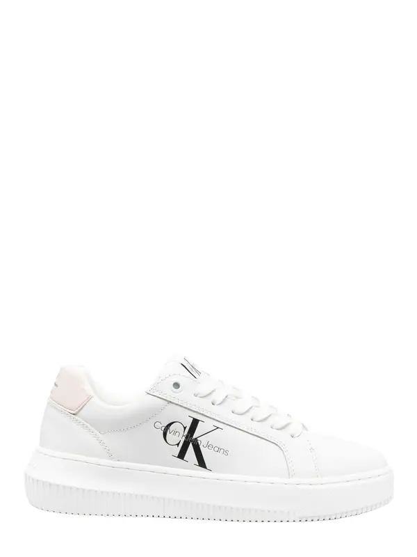 Calvin Klein Logo-print Lace-up Sneakers - White