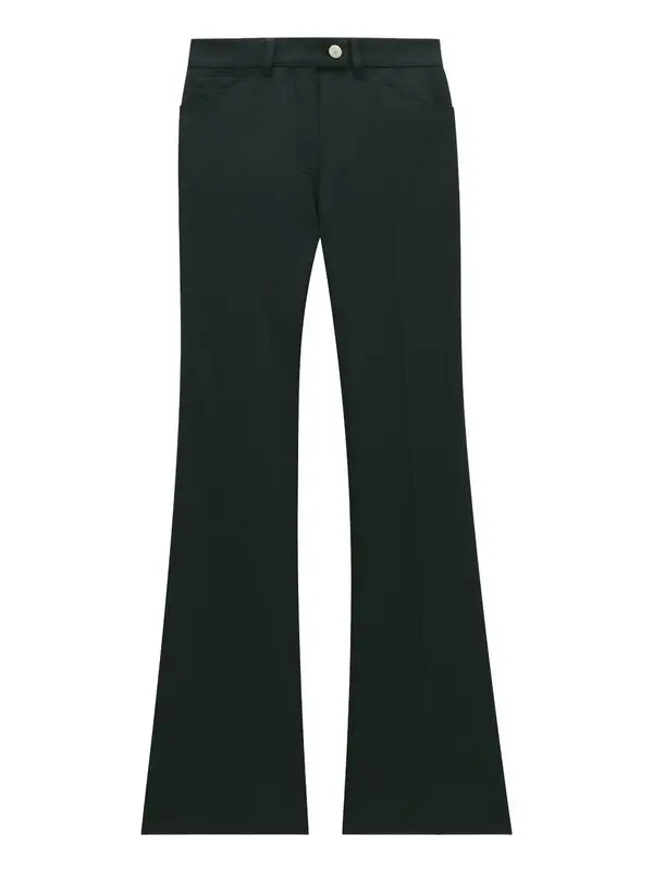 COURREGES High-waisted Wide-leg Trousers - Black