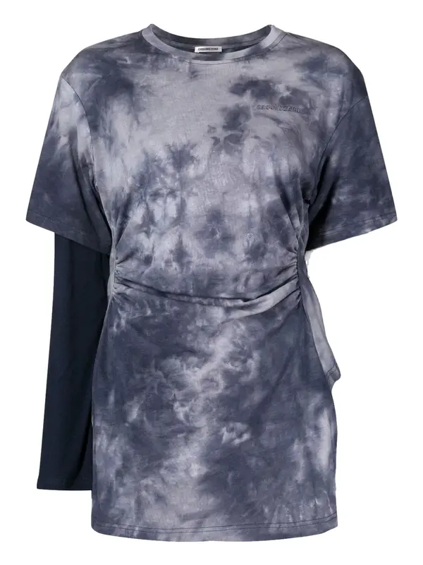GROUND ZERO Tie-dye Long-sleeve T-shirt - Blue