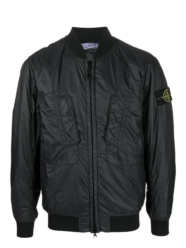 Stone Island Logo-patch Bomber Jacket - Black